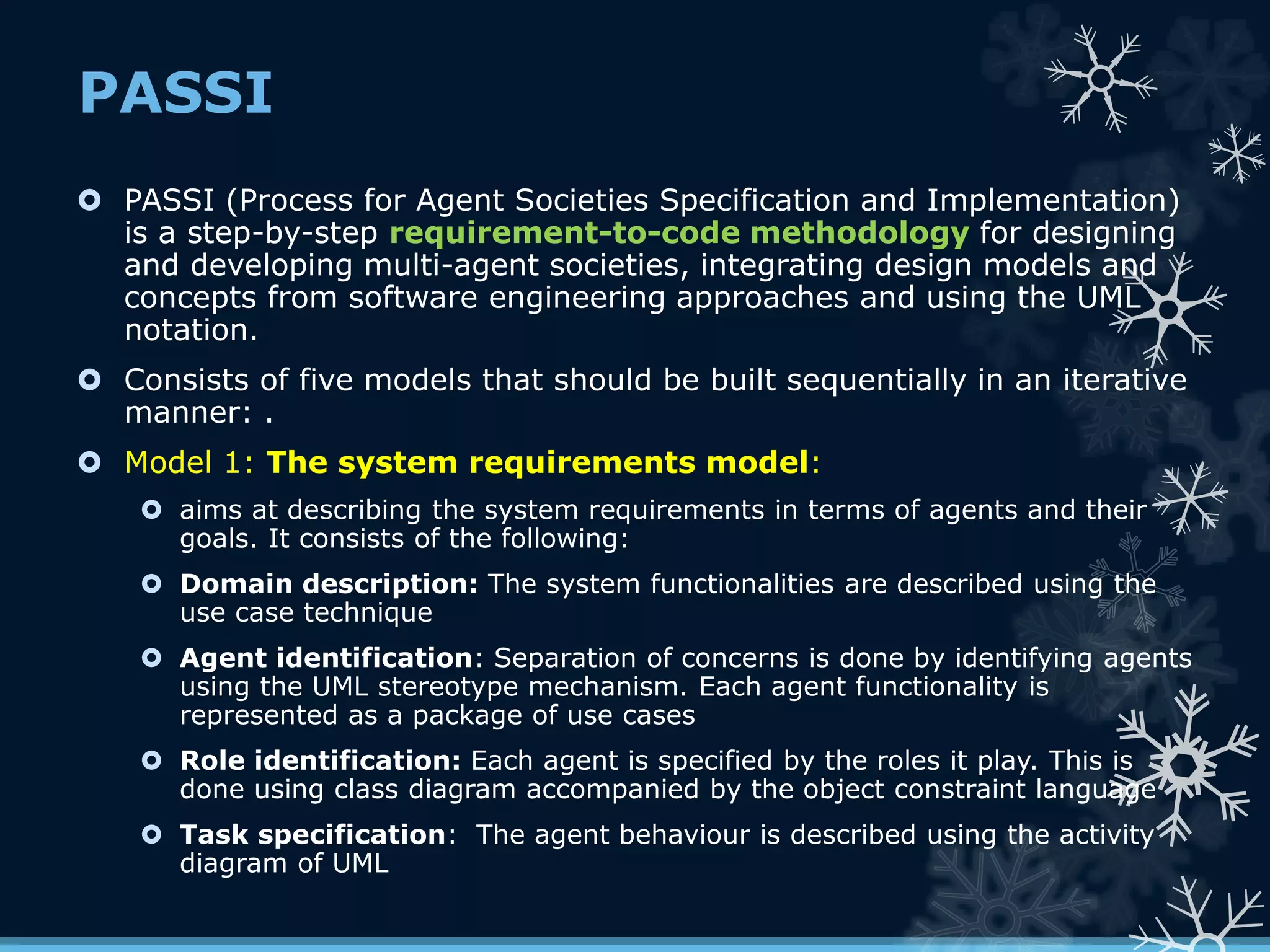 Chapter 7 agent-oriented software engineering ch7-agent methodology-agent methodology | PPTX