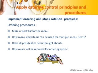 Apply Catering Control Principles and Procedures | PDF