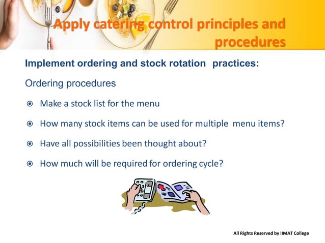 Apply Catering Control Principles and Procedures | PDF | Cooking | Food ...
