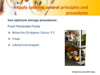 Apply Catering Control Principles and Procedures | PDF