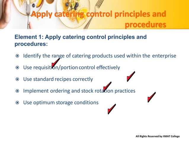 Apply Catering Control Principles and Procedures | PDF | Cooking | Food ...