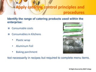Apply Catering Control Principles and Procedures | PDF