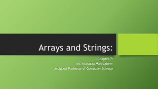 Arrays and Strings | PPTX