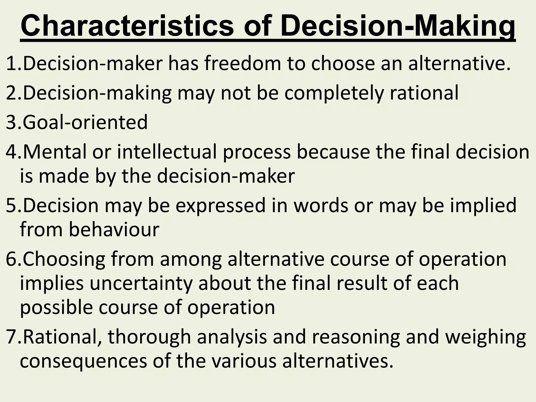 Chapter 7 Decision Making | PPTX