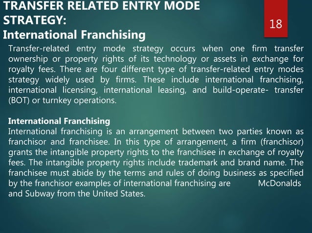 GBS CH 7 ENTRY MODE STRATEGY | PPTX | Logistics | Business