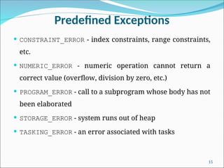 Excetion handling Software Engineering Units | PPT