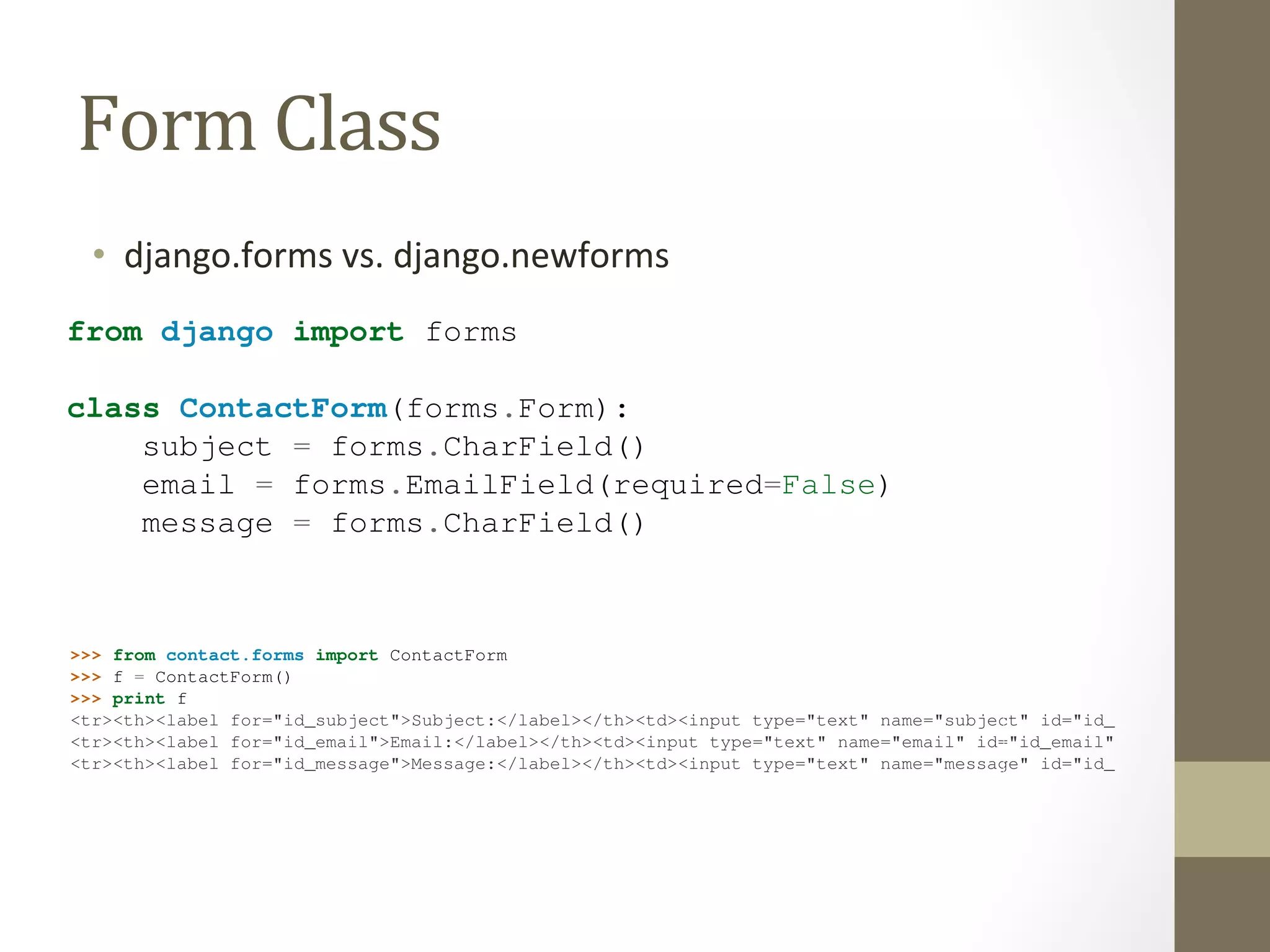 The Django Book - Chapter 7 forms | PDF