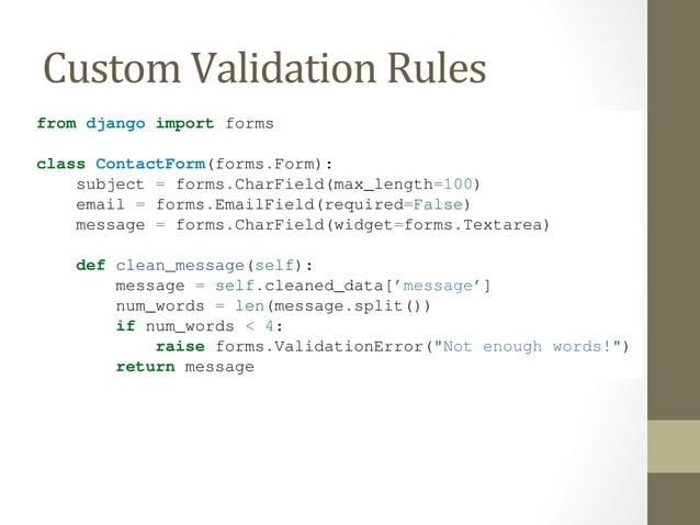 The Django Book - Chapter 7 forms | PDF