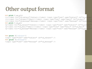 The Django Book - Chapter 7 forms | PDF