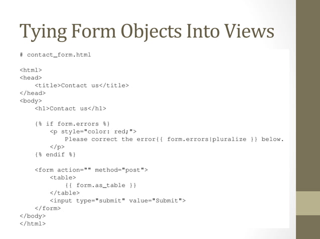 The Django Book - Chapter 7 forms | PDF
