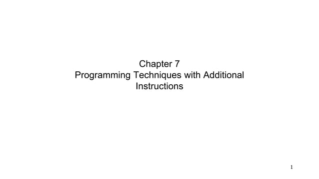 Chapter 7 - Programming Techniques with Additional Instructions | PDF