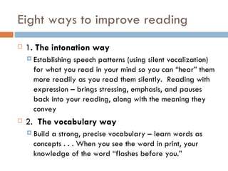 Chapter 7 improving your reading speed and comprehension | PPT