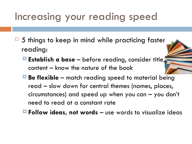 Chapter 7 improving your reading speed and comprehension | PPT