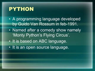 introduction to python | PPTX