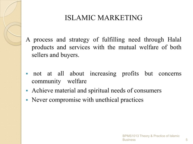 Chapter 7: Marketing and Islamic Business Ethics | PPT
