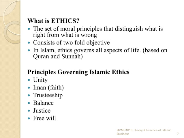Chapter 7: Marketing and Islamic Business Ethics | PPT