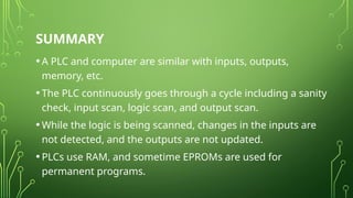 CHAPTER 7- PLC Operation-PROGRAMMABLE LOGIC CONTROLLER | PPTX