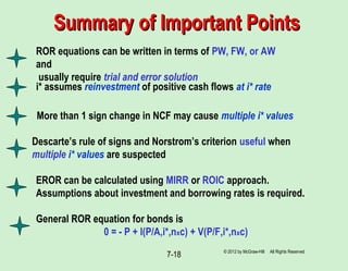 Chapter 7 ror analysis for a single alternative | PPT | Stocks and Bonds | Personal Investing