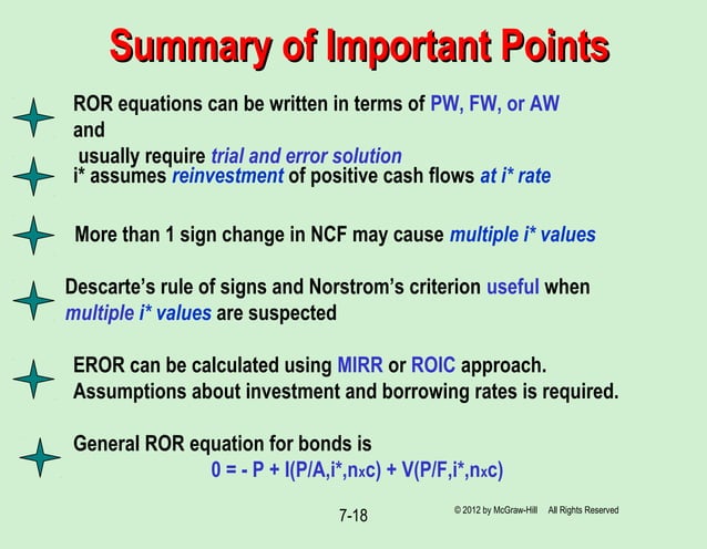 Chapter 7 ror analysis for a single alternative | PPT | Stocks and ...