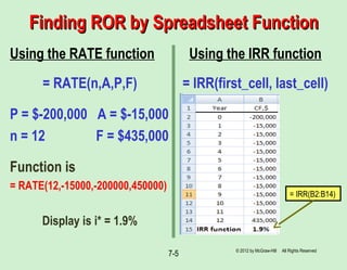 Chapter 7 ror analysis for a single alternative | PPT | Stocks and Bonds | Personal Investing