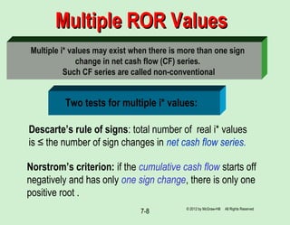 Chapter 7 ror analysis for a single alternative | PPT | Stocks and ...