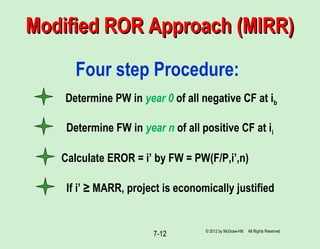 Chapter 7 ror analysis for a single alternative | PPT