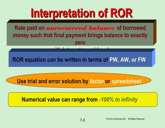 Chapter 7 ror analysis for a single alternative | PPT