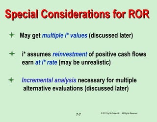 Chapter 7 ror analysis for a single alternative | PPT