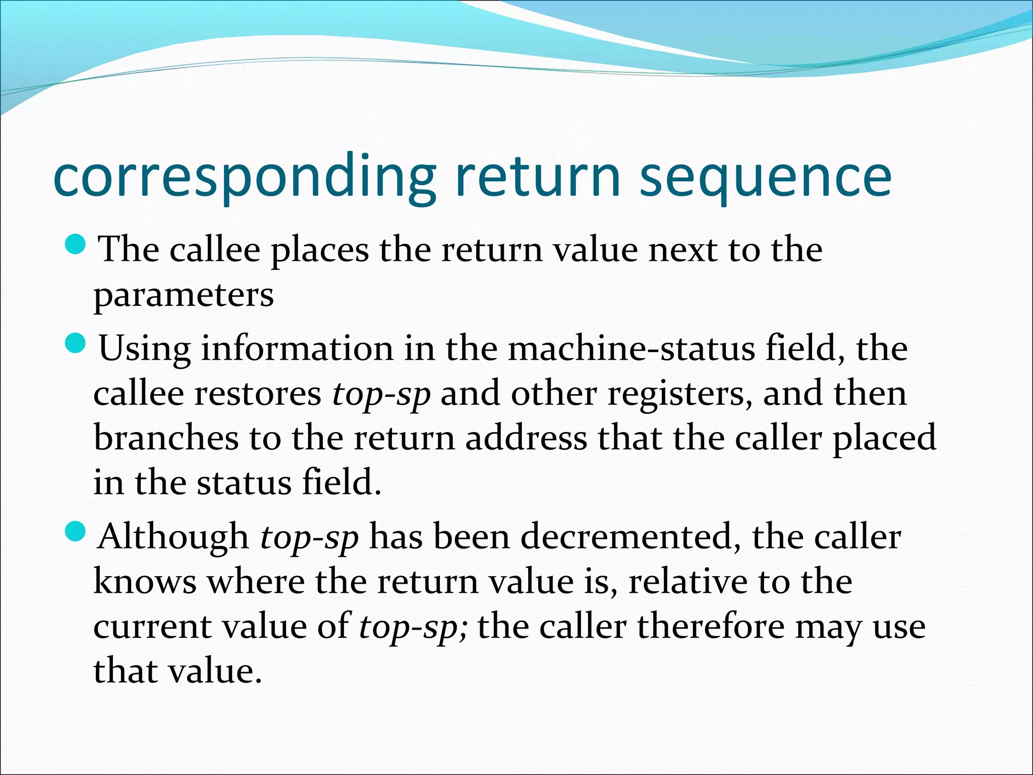 Chapter 7 Run Time Environment | PPT