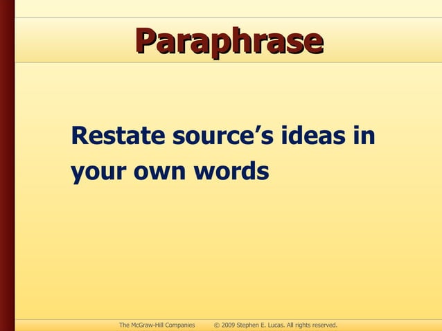 Chapter 7 - Supporting Your Ideas | PPT