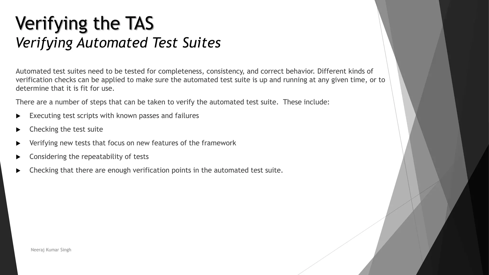 Chapter 7 - Verifying the TAS | PPTX