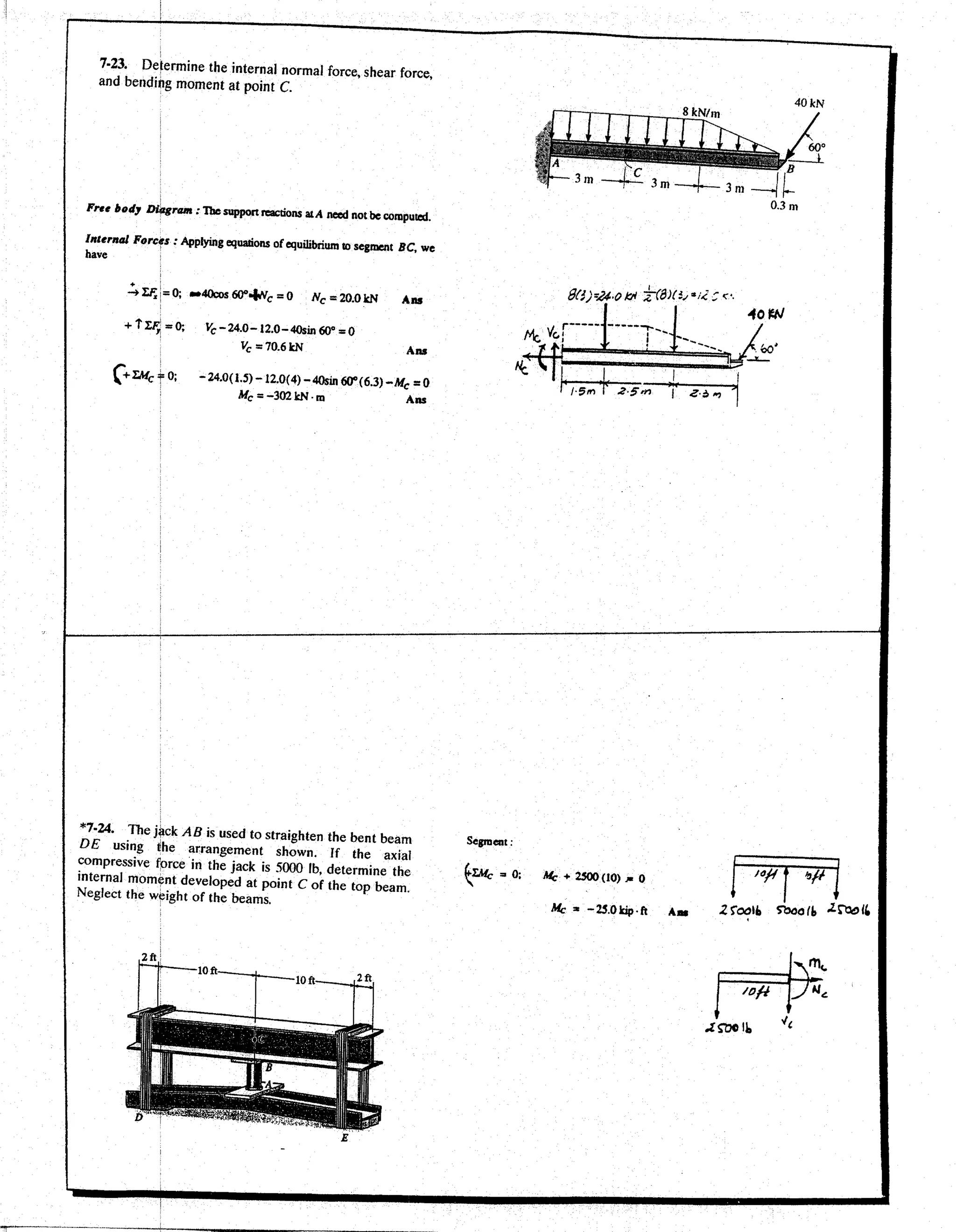 Hibbeler Statics solution - Chapter 7 (2) | PDF