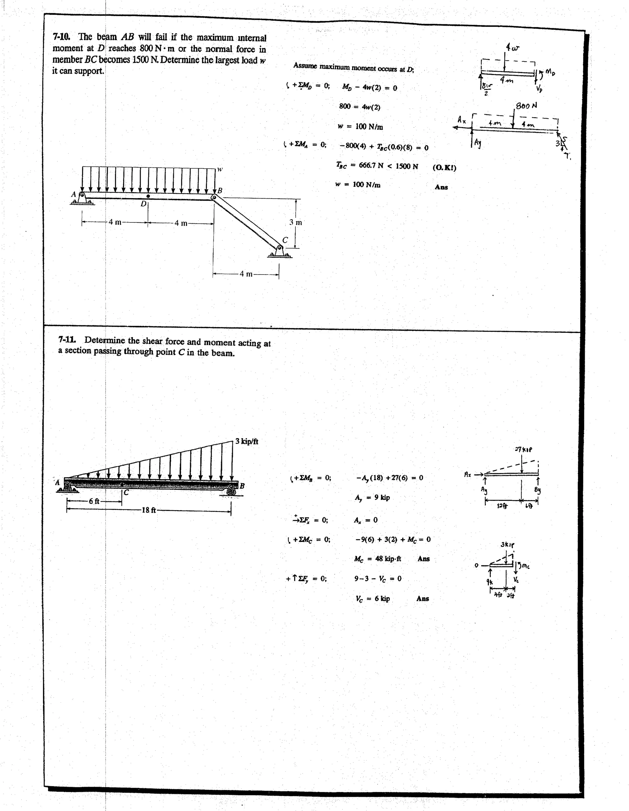 Hibbeler Statics solution - Chapter 7 (2) | PDF