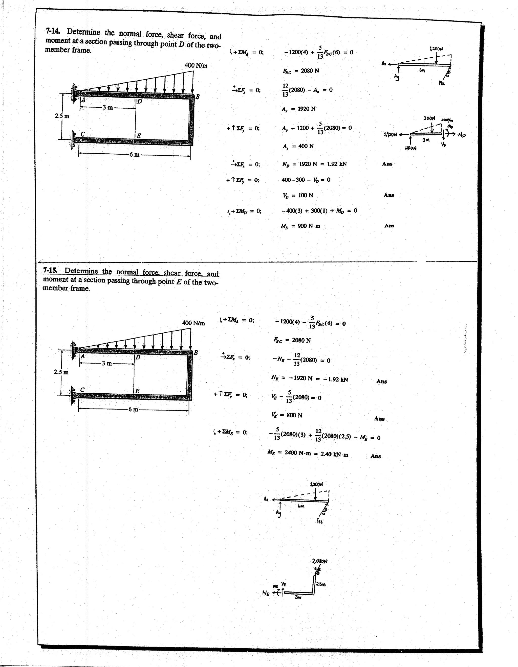 Hibbeler Statics solution - Chapter 7 (2) | PDF