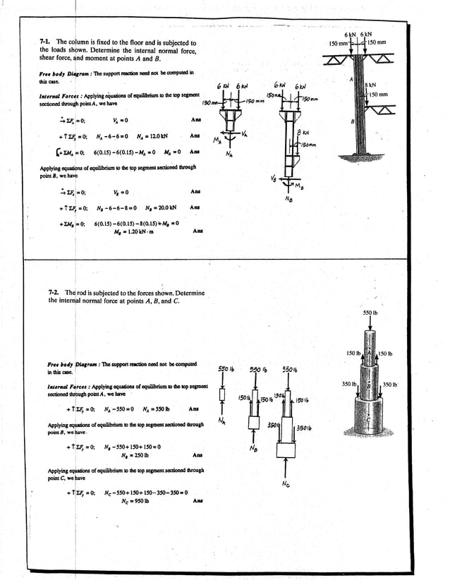 Hibbeler Statics solution - Chapter 7 (2) | PDF