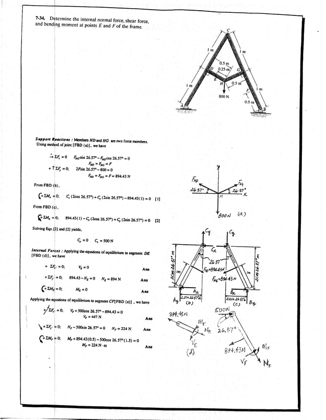 Hibbeler Statics solution - Chapter 7 (2) | PDF