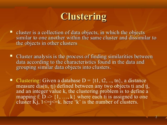 cluster analysis