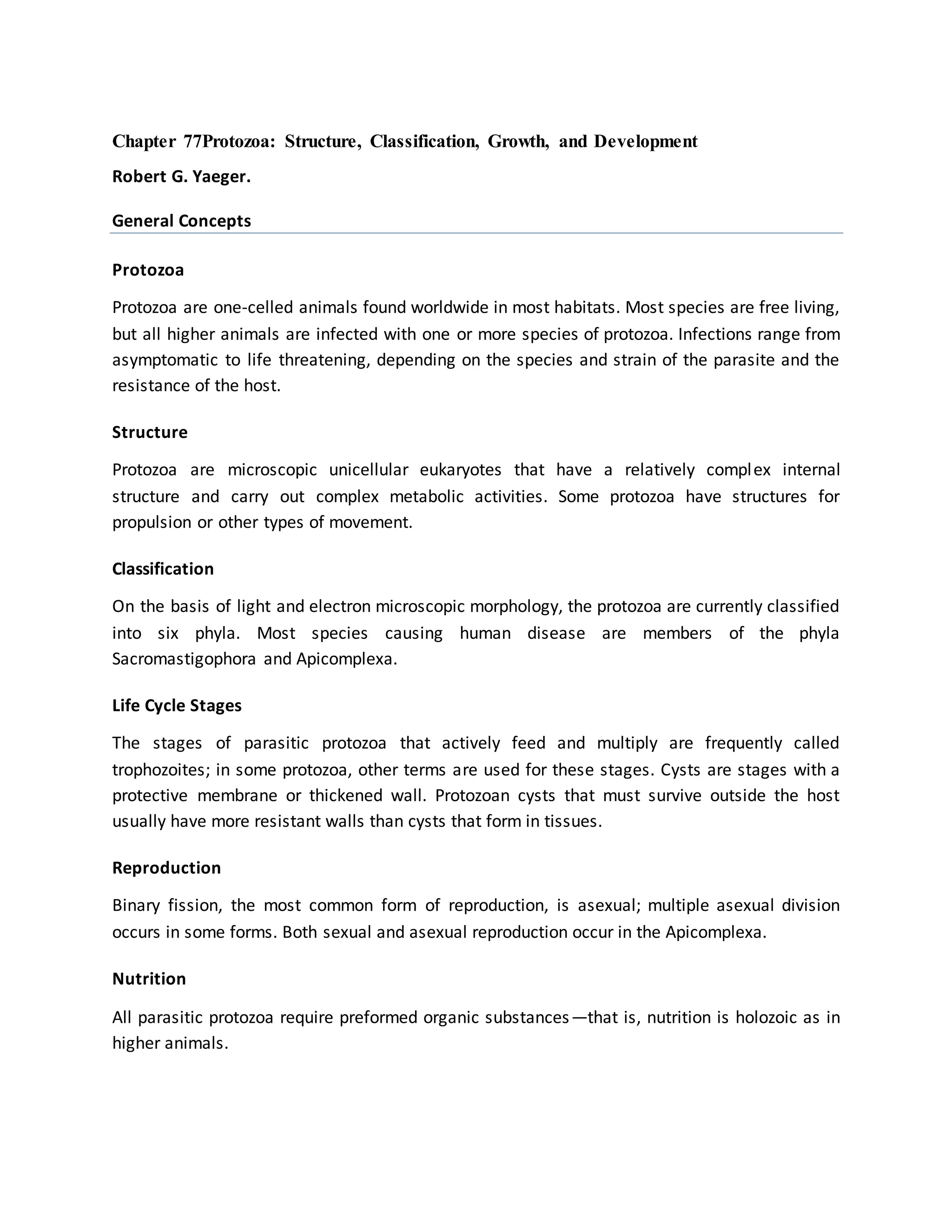 Chapter 77 protozoa | DOCX