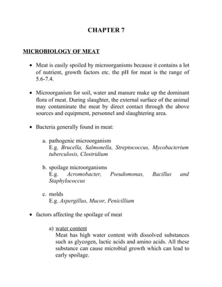 Food Microbiology - Chapter 7 & 8 | DOC