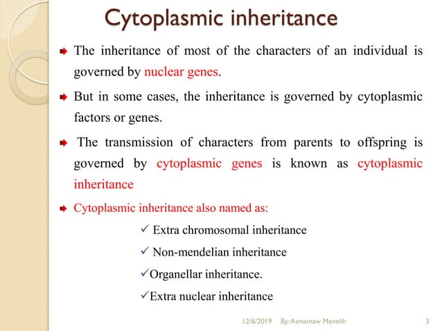 Cytoplasmic inheritance and Maternal Effect | PDF | Biological Sciences | Science
