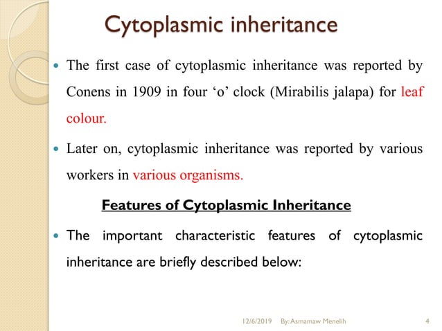 Cytoplasmic inheritance and Maternal Effect | PDF | Biological Sciences | Science