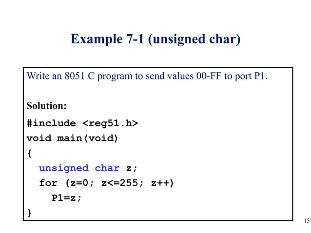 Chapter 7 8051 programming in c | PDF