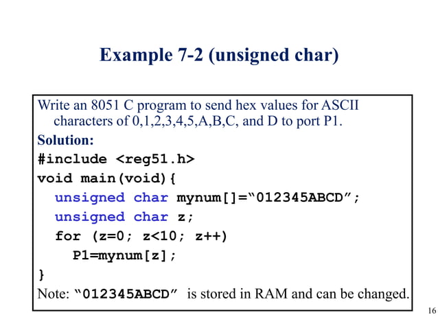 Chapter 7 8051 programming in c | PDF