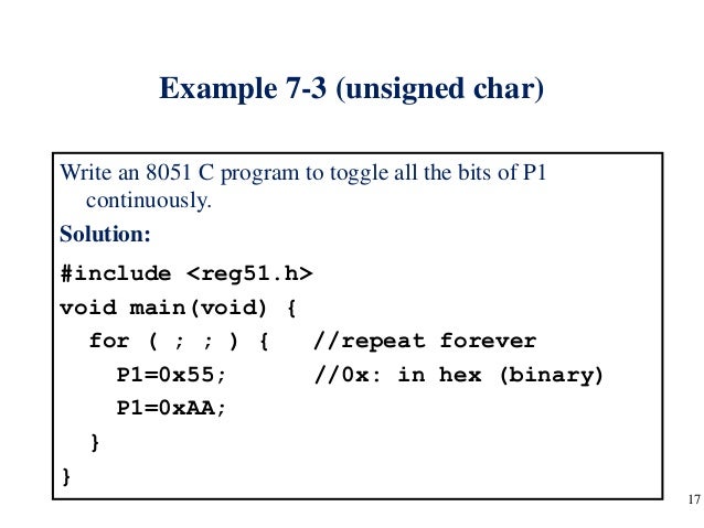 Chapter 7 8051 programming in c Chapter 7 8051 programming in c