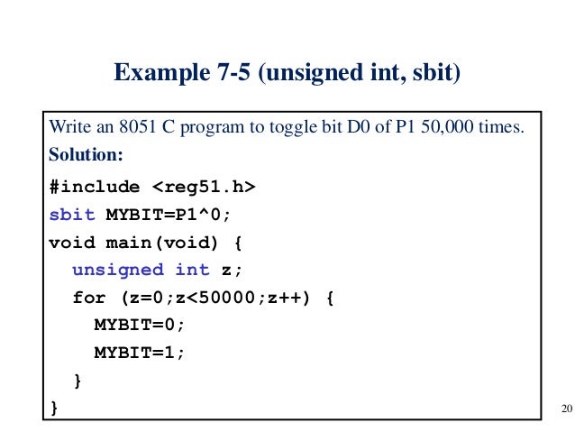 Chapter 7 8051 programming in c Chapter 7 8051 programming in c