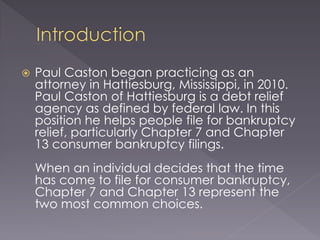Chapter 7 and Chapter 13 Bankruptcy Filings | PPTX | Bankruptcy | Business Banking & Finance
