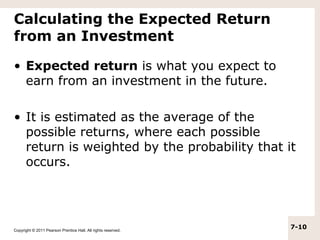 Chapter 7 an introduction to risk and return | PPT
