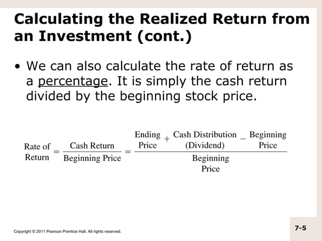 Chapter 7 an introduction to risk and return | PPT
