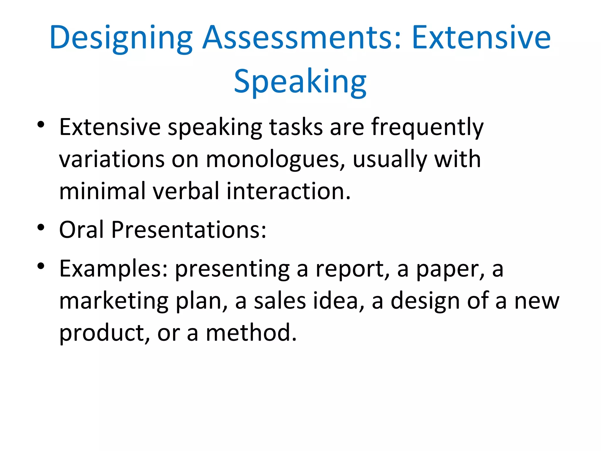 Chapter 7(assessing speaking ) | PPT Chapter 7(assessing speaking ) | PPT