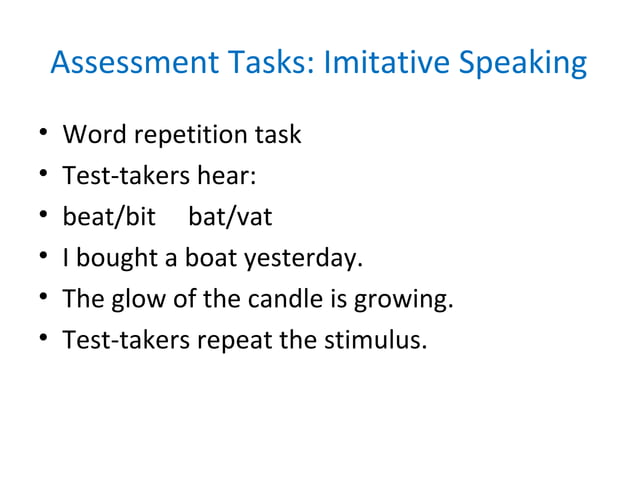 Chapter 7(assessing speaking ) | PPT | Education